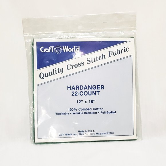 Craft World | Office | Craft World 22 Count Green Cross Stitch Fabric 2 ...